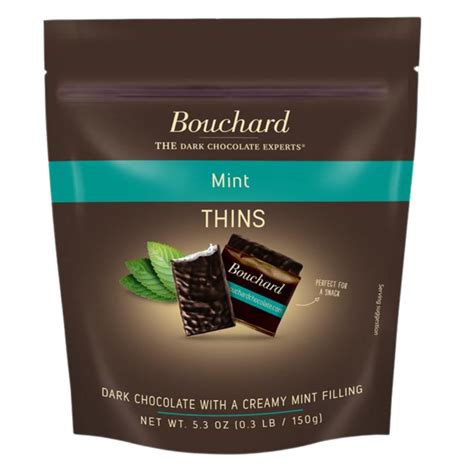 Dark Chocolate Mint Thins 72 Cacao 53 Oz 3 Lb150g Bouchard
