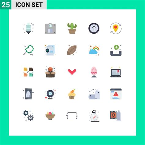 25 Universal Flat Colors Set For Web And Mobile Applications Marker Location Nature Arrow Arrow