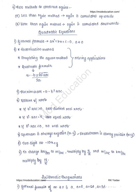 Maths Formulas For Class 10 Pdf Free Download Artofit