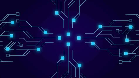 Circuit Board With Moving Electrons Data Flow Loop Background Animation