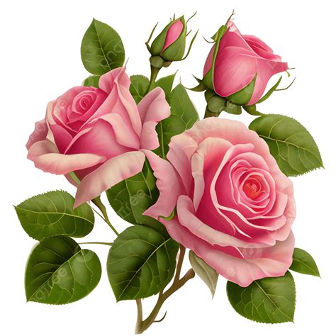 Beautifull Pink Rose Flowers With Green Leaves Pink Rose Flower