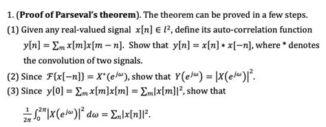 Proof Of Parsevals Theorem Gaviki
