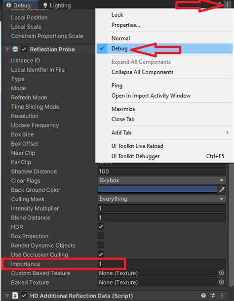 Why Is The Importance Of Reflection Probes Not Exposed In The Hdrp Unity Engine Unity