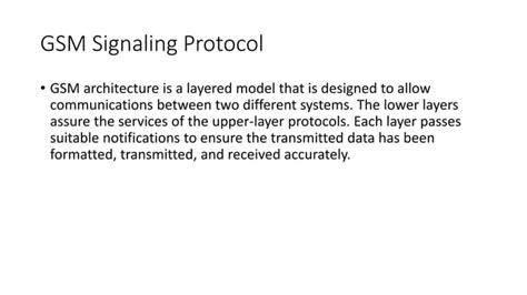 Gsm Signaling Protocol Pptx Computer Networking Computing
