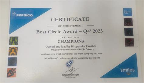 Individually We Are A Drop And Together We Are An Ocean We Win Best Circle Award For Q4 Tpm