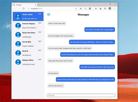 GitHub MartinZikmund Messages Multiplatform Uno Sample