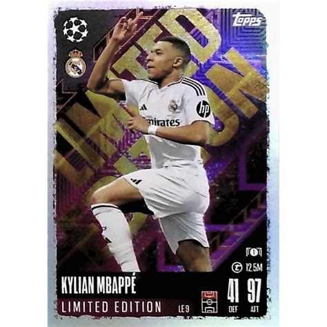 Soccer Cards Kylian Mbappé Limited Edition Real Madrid Topps Match
