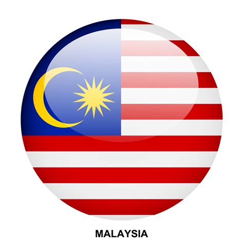 Malaysia Flag Button On White Background 46392916 Vector Art At Vecteezy