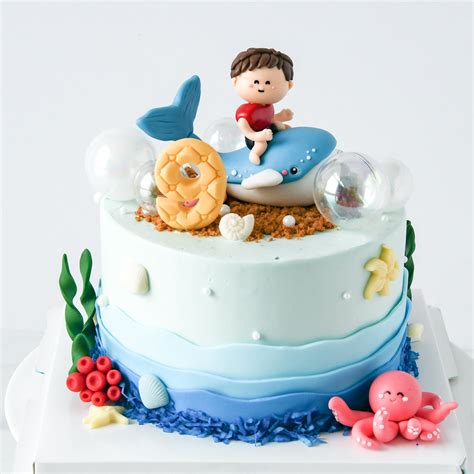 Customized Cake Little Boy Sea Theme Cake