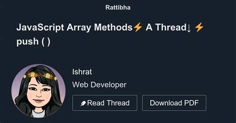javascript array methods⚡ a thread↓ thread from ishrat ishrratumar