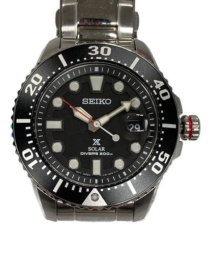 Seiko Prospex Solar Diver 200m Watch Black X Silver V157 0bt0 Men Ebay
