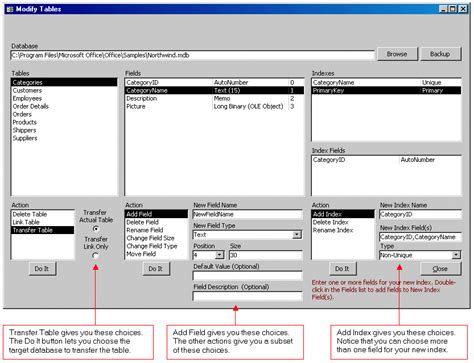 Wizard To Manage Remote Backend Access Database Tables Fields Indexes