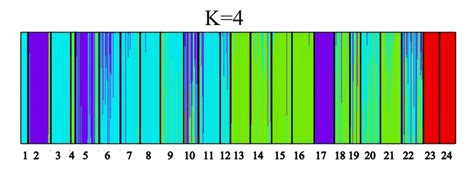 Population Genetic Structure Based On The Bayesian Clustering Model Download Scientific Diagram
