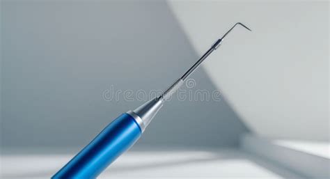 Dental Probe With Blue Handle And Sharp Tip Dental Hygiene And Dental Examination Instrument