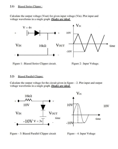 Solved 21 Biased Series Clipper Calculate The Output