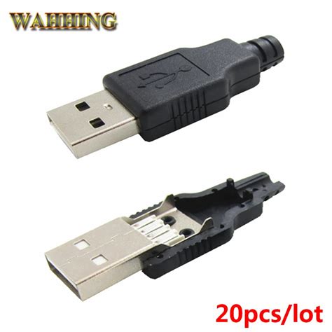 Pcs Diy Usb Connector Usb Male Plug Socket Adapter Connector With Plastic Cover Usb Plug