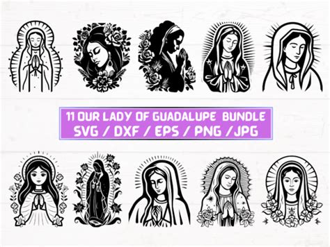 10 Our Lady Of Guadalupe Silhouette Pack Designs And Graphics