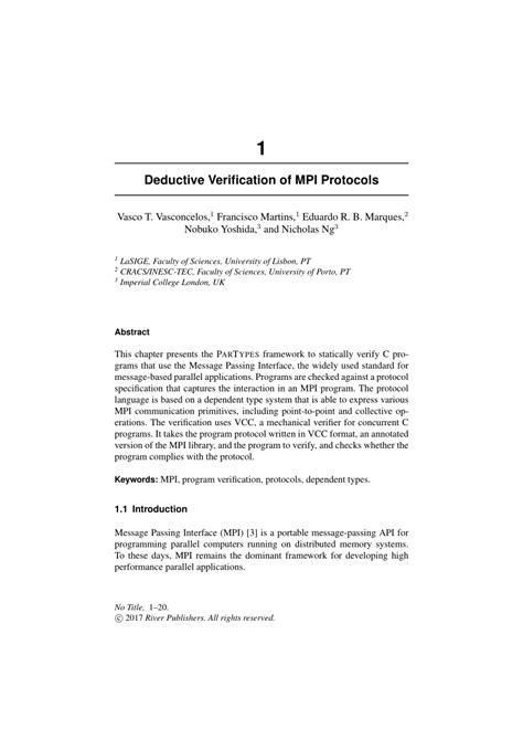 Pdf Deductive Verification Of Mpi Protocols