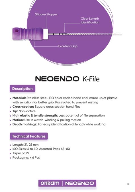 Neoendo K Files Hand Files Orikam Healthcare