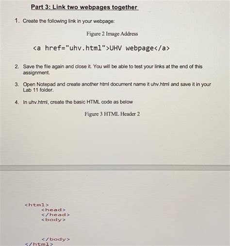Solved Part Create A Webpage Using HTML Create Your Chegg