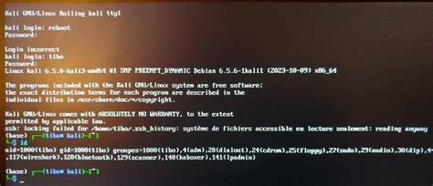 can not open access to console the root account is locked kali linux