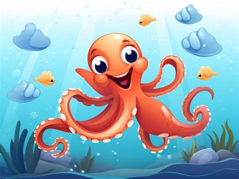 Premium Ai Image Cute Octopus Vector