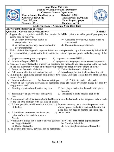 Mid 2021 2022 Pdf Pointer Computer Programming Computer Data