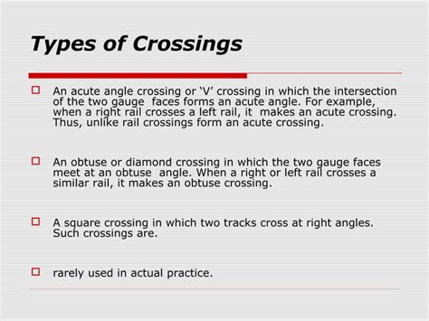 Points And Crossings Special Assigments PPT