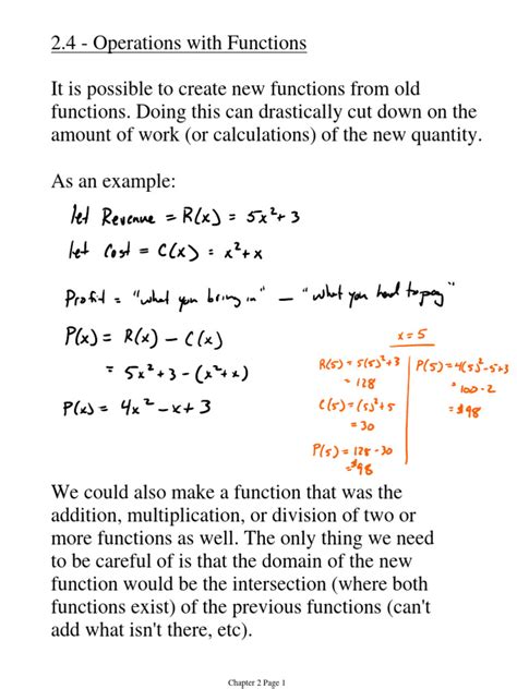 24 Operations With Functions Running Notes Pdf Function