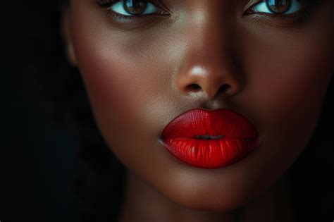 Premium Photo Closeup Of Beautiful Female Lips With Red Lipstick Of