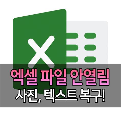 엑셀 파일 안열림 및 깨짐 이미지 텍스트 복구는 어떻게 네이버 블로그
