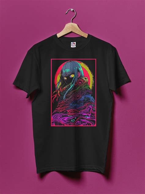 Psychedelic Weirdcore Anime Girl T Shirt Manga Aesthetic Trippy Alt