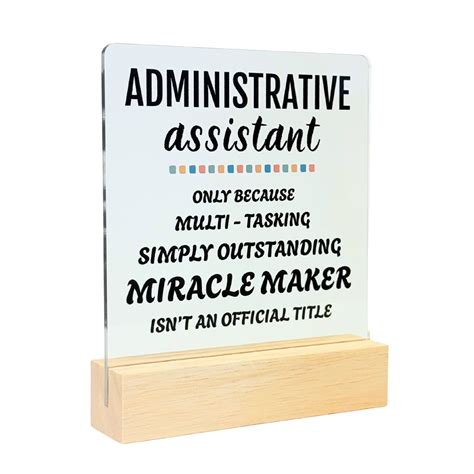 Administrative Assistant Desk Acrylic Plaque Clicked Craft