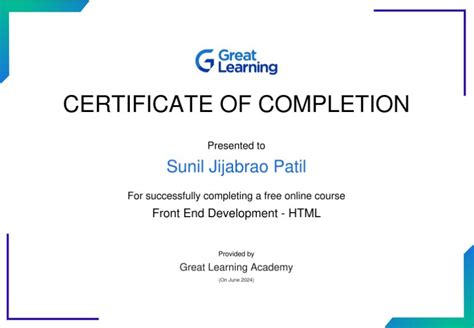 Sunil Patil On Linkedin Greatlearningacademy Frontenddevelopment Html Webdevelopment