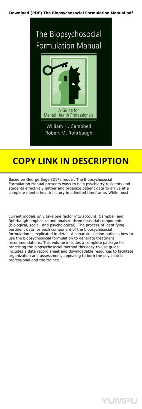Download Pdf The Biopsychosocial Formulation Manual Pdf Magazine