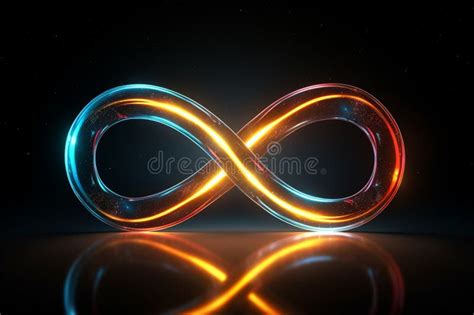 Endless Loop Glowing Neon Infinity Symbol Underlines Eternal Significance Stock Illustration