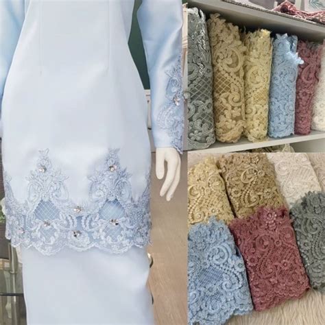 SIAP MANIK SEQUINBORDER LACE PENGANTIN SESUAI UNTUK VEIL KURUNG