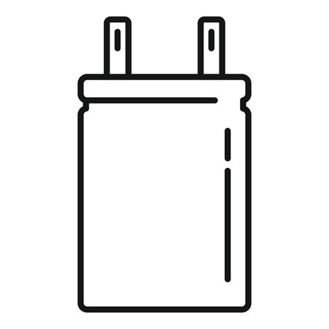 Semiconductor Capacitor Icon Outline Vector Electric Component