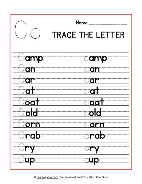 Trace The Beginning Letter C Image ReadingVine