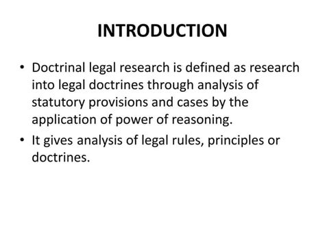 Chapter4 Doctrinal And Non Doctrinal Legal Research Pptx