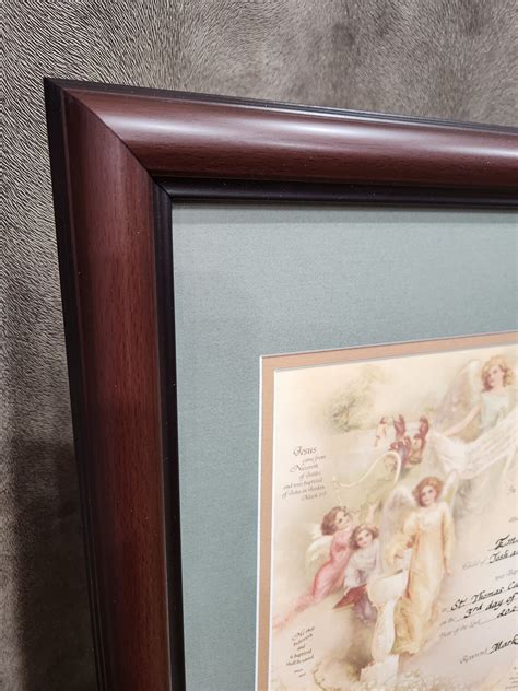 Baptism Certificate Custom Framed And Matted Keepsake Etsy