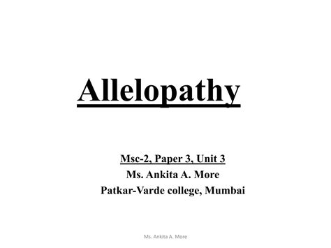 Allelopathy Ppt