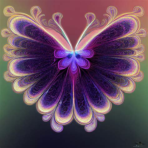 Butterfly Fractal 102 Digital Art By Andrea Lawrence Fine Art America