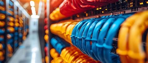 Premium Photo Precision In Connectivity A Symphony Of Server Wires Concept Technology