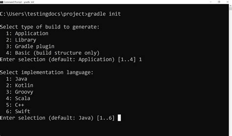 Gradle Init Command Testingdocs