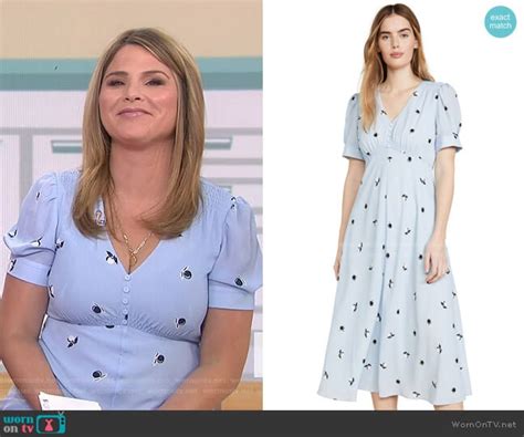 Wornontv Jennas Blue Print V Neck Dress On Today Jenna Bush Hager