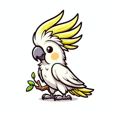 Premium Vector Cute Cockatoo Cartoon Vector On White Background