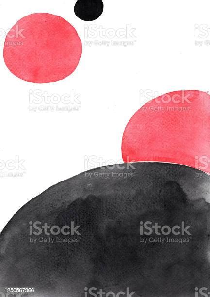 추상적인 블랙과 레드 컬러 브러쉬 스트로크 수채화 손 페인팅 프레임 배경 개념에 대한 스톡 벡터 아트 및 기타 이미지 개념
