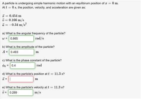 Solved A Particle Is Undergoing Simple Harmonic Motion With Chegg Com