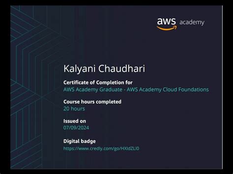 Kalyani Chaudhari On Linkedin Awsacademy Cloudfoundations Cloudskills Careergrowth